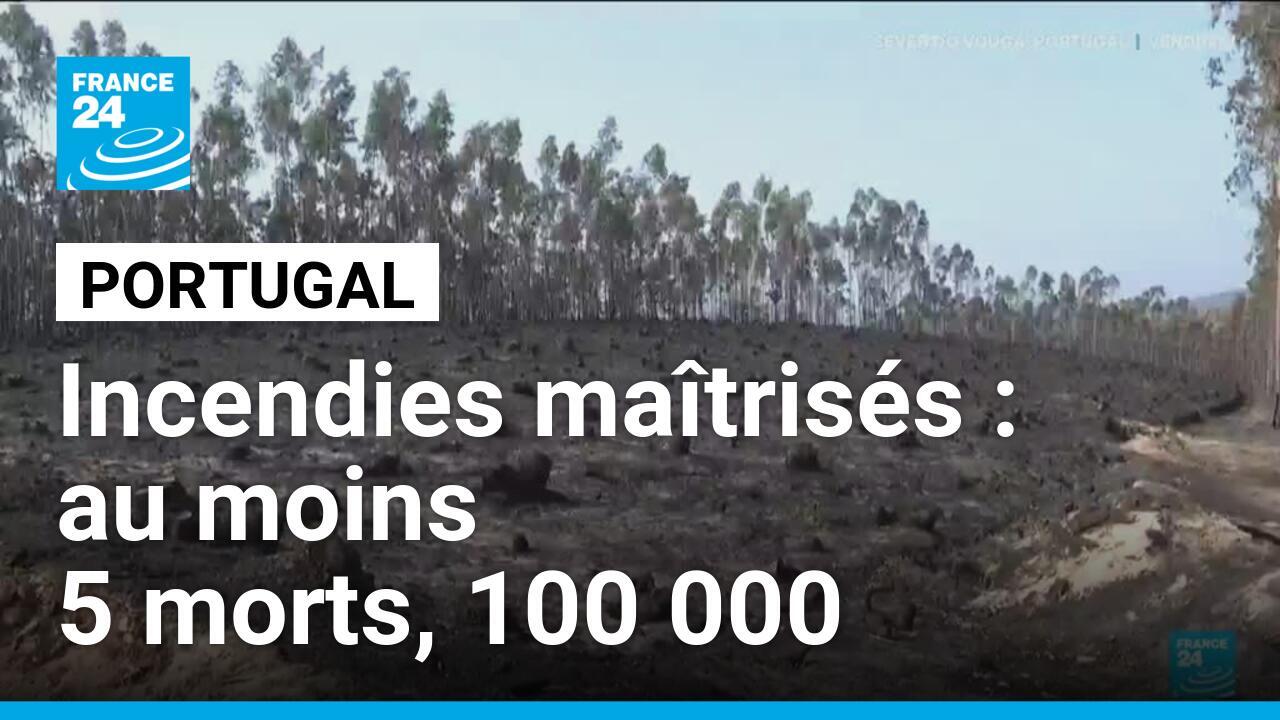 Incendies maîtrisés au Portugal : au moins 5 morts et 100 000 hectares brûlés - France 24